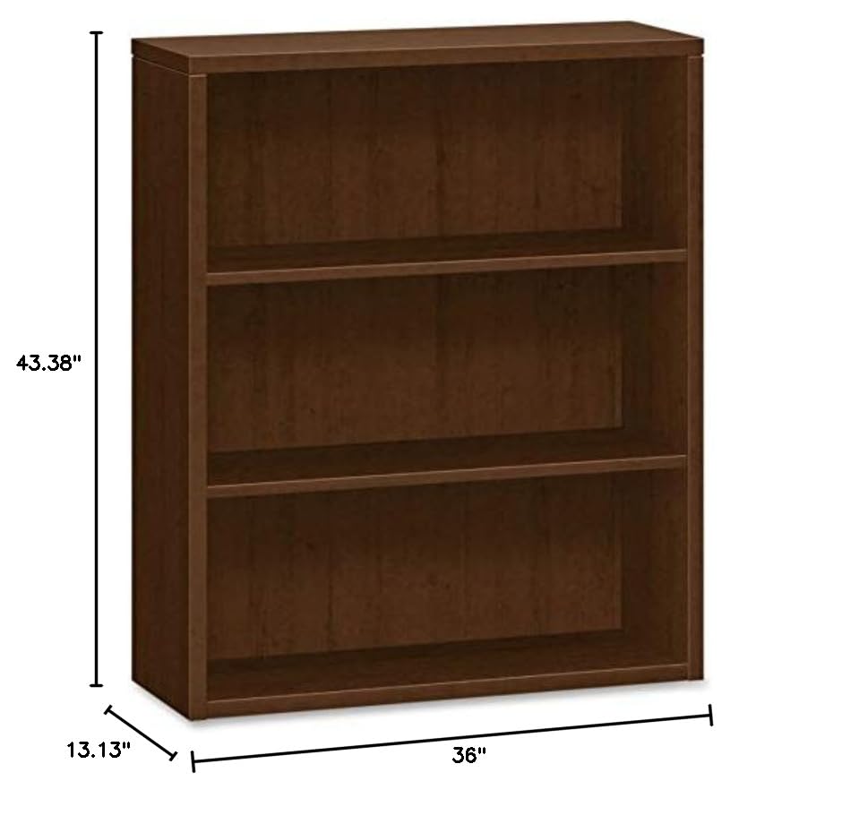 HON 10500 3-Shelf Bookcase Mocha