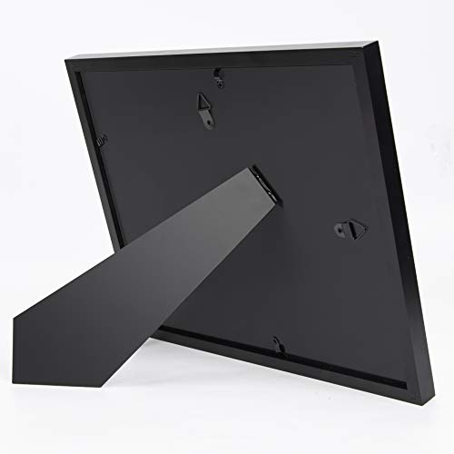 Beyond Your Thoughts 11"X14" Real Wood + Real Glass (Hang/Stand) Black Picture Photo Frame with Matted for 8"X10" or 9"x12" Photo for Wall and Table Top-Mounting Hardware Included(1 Pack)