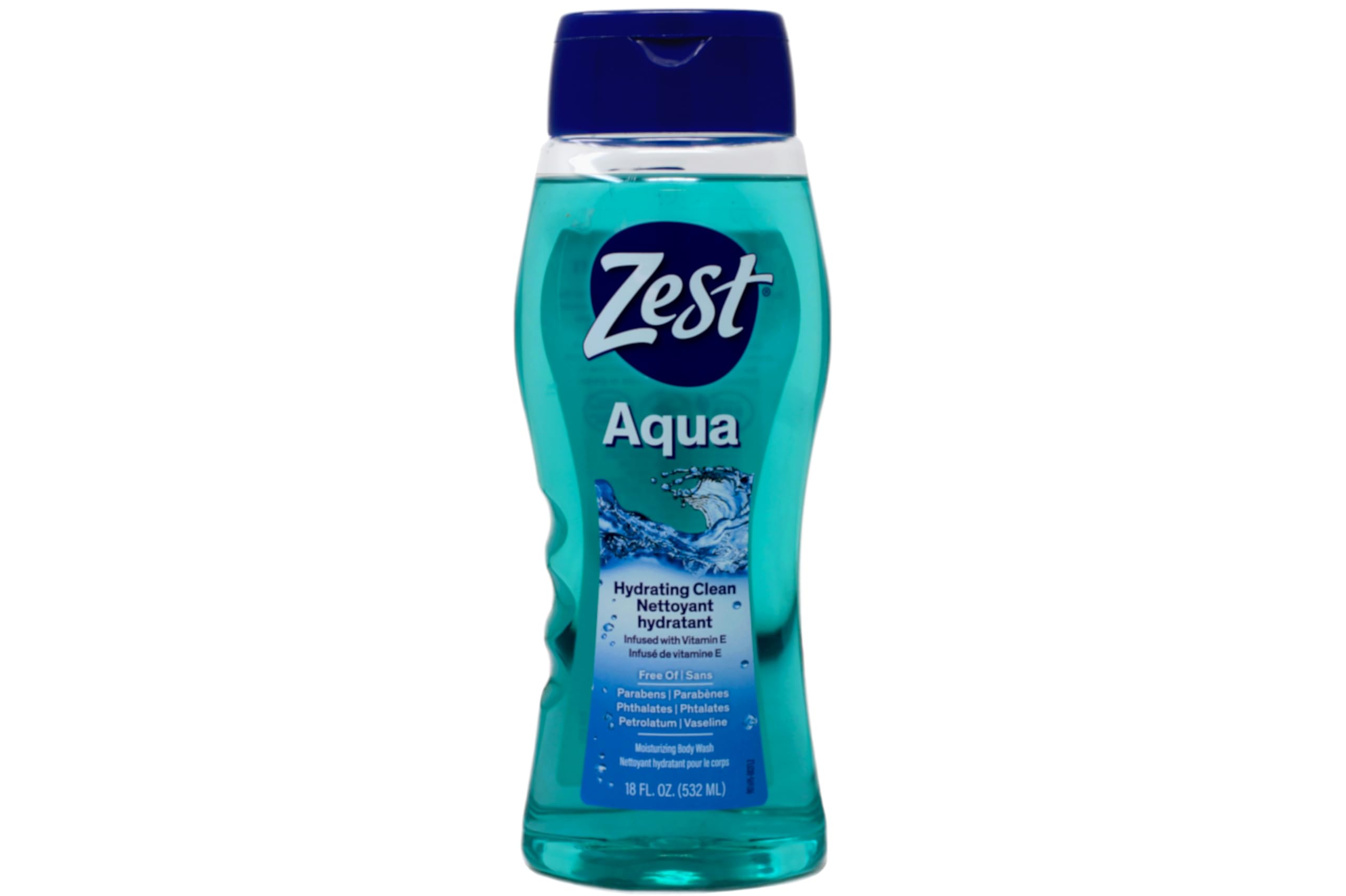 Zest Aqua Hydrating Body Wash, 18 Fl Oz (Pack of 6) - Moisturizing & Refreshing Shower Gel, Easily Lathers for a Relaxing Bubble Bath - Foaming & Exfoliating Skin Cleanser for a Smooth & Clean Skin