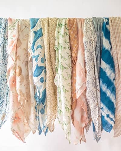Crane Baby Soft Muslin Swaddle Blanket, Soft Swaddle Wrap for Boys and Girls, Copper Dash, 47" x 47"