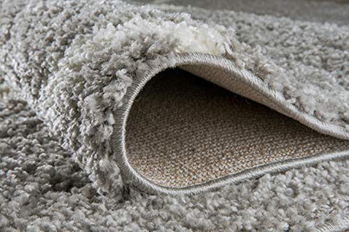 Cozy Contemporary Scroll L.Grey-White 3'3" X 5' Indoor Shag Area Rug
