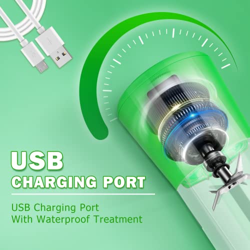 Portable Blender for Shakes and Smoothies,6 Blades Juicer Cup for USB Rechargeable,Personal Blender with One Touche Operation,Blender Shake Smoothie for Kitchen,Travel and Sport