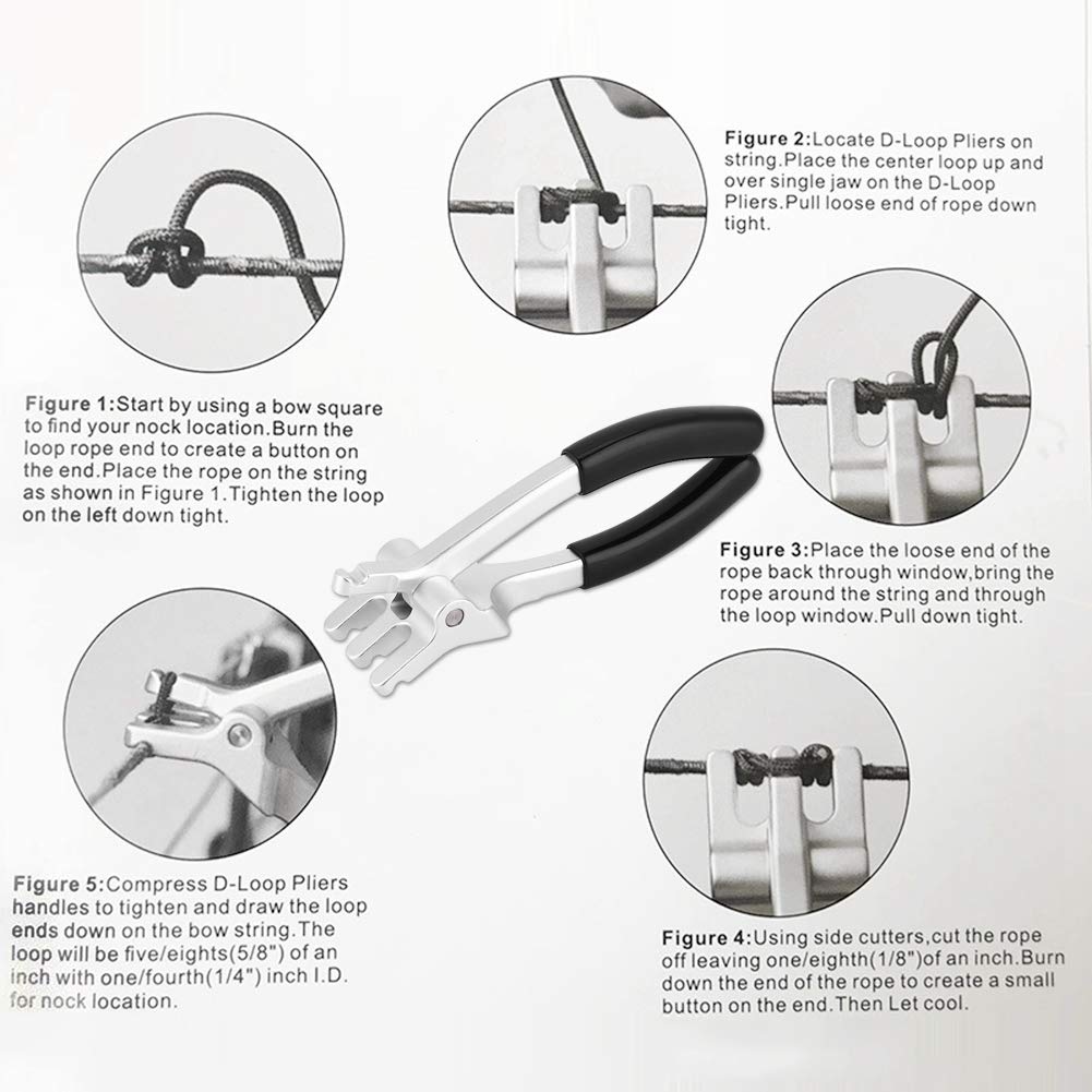 Archery Plier D Loop Plier, Multi function Pliers D Loop Pliers Copper Buckle Pliers Clamping Archery Bow Hunting Repair Tools