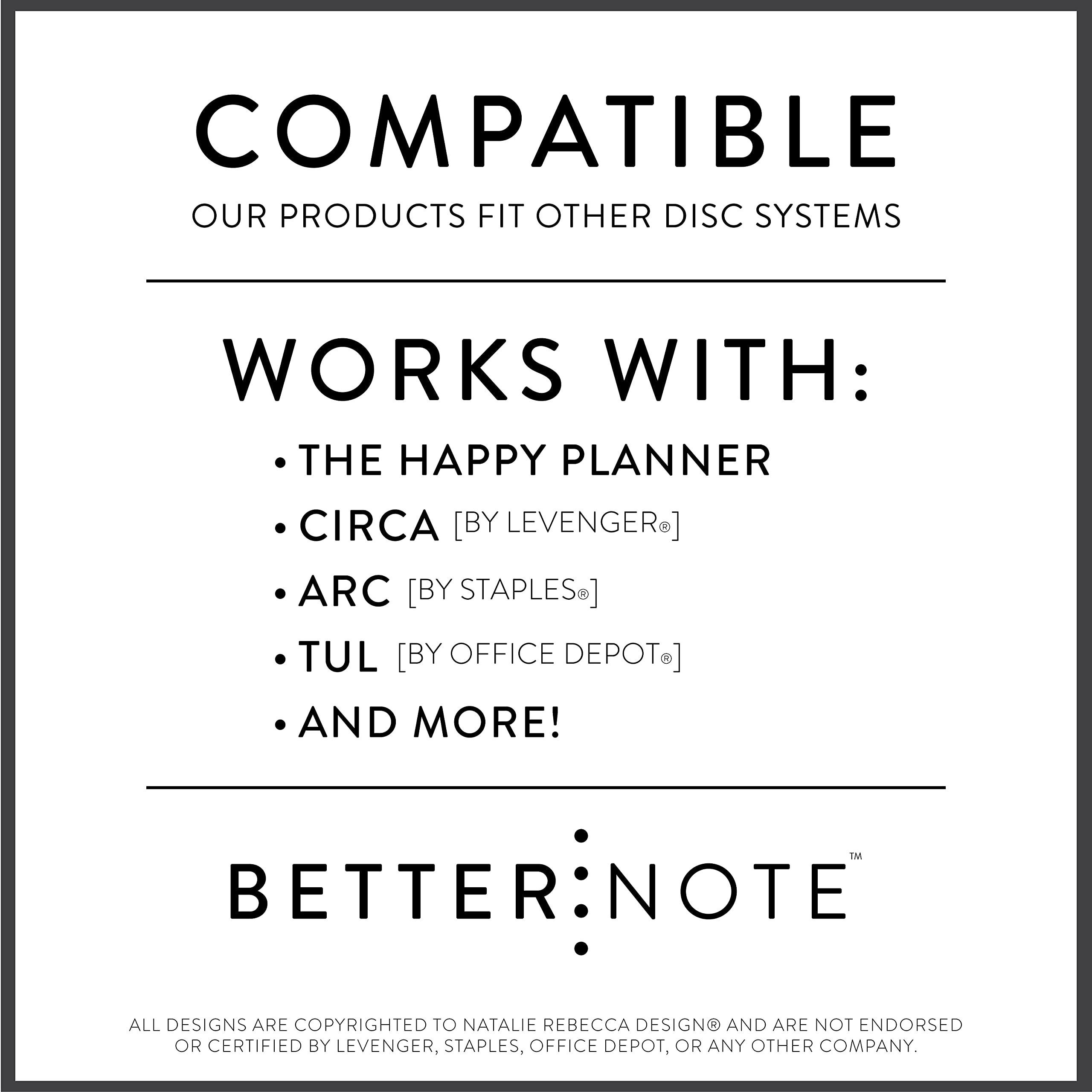 BetterNote 2024 HORIZONTAL Calendar Refill for Disc Notebook, Fits Levenger Circa, Staples Arc Jr, TUL Office Depot, Happy Planner, InkWell Press, MAMBI, NOTIQ (Modern, 11-Disc, 8.5"x11")