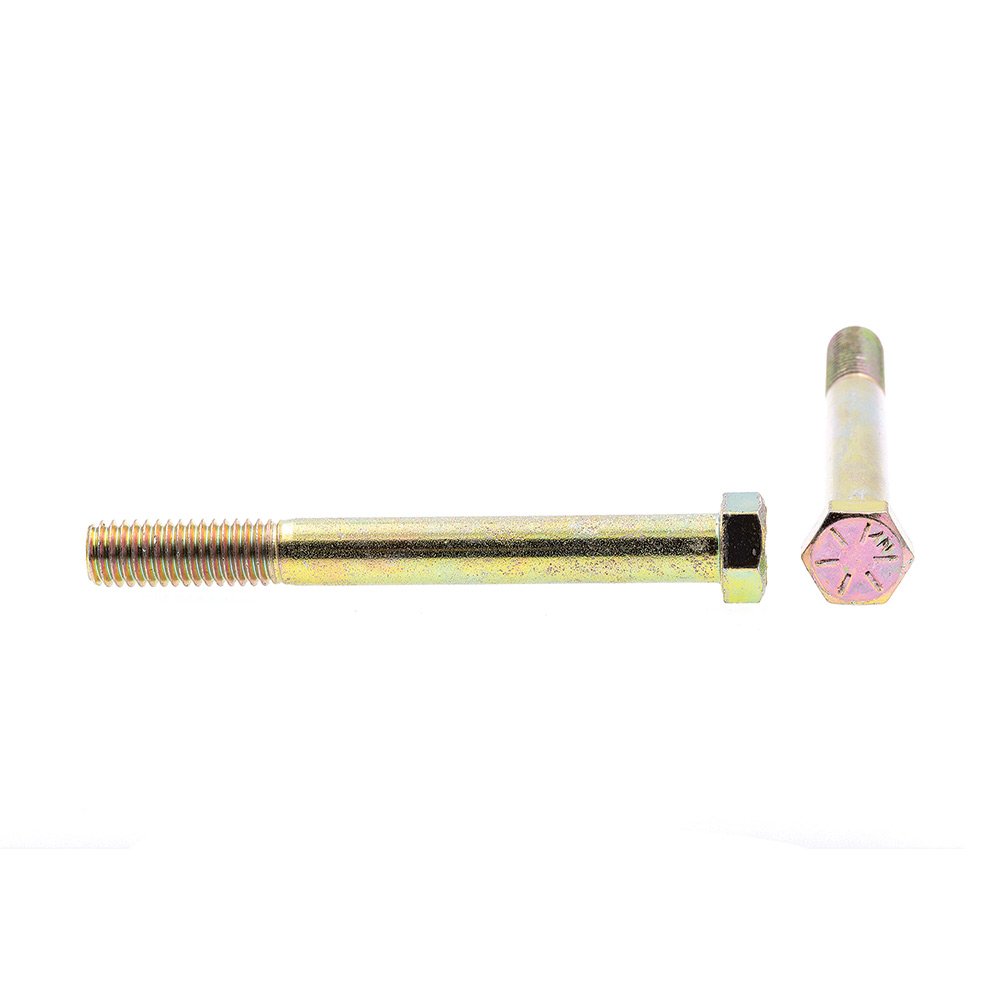 Prime-Line 9105694 Hex Head Cap Screws, Grade 8, 7/16 In.-14 X 4 In., Grade 8 Yellow Zinc (10 Pack)