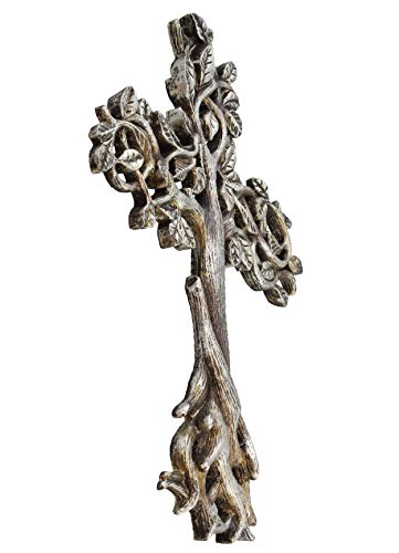 Old River Outdoors Tree of Life Wall Cross 11 1/2" - Decorative Spiritual Art Sculpture Antique Silver Finish