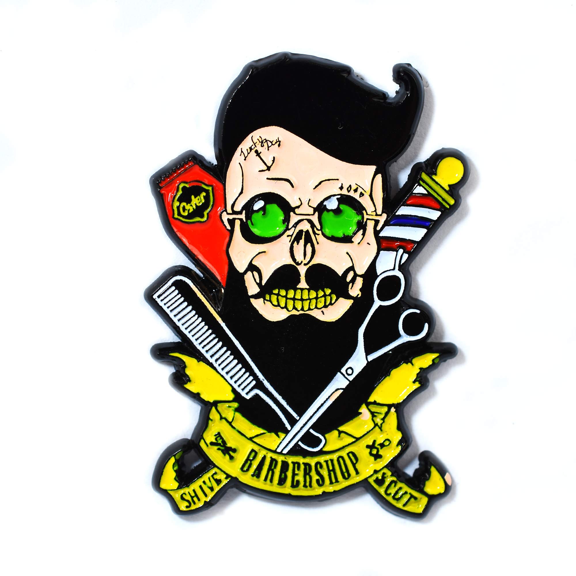 Barbershop Shave and Cut Tattoo Art Collectible Pendant Lapel Hat Pin