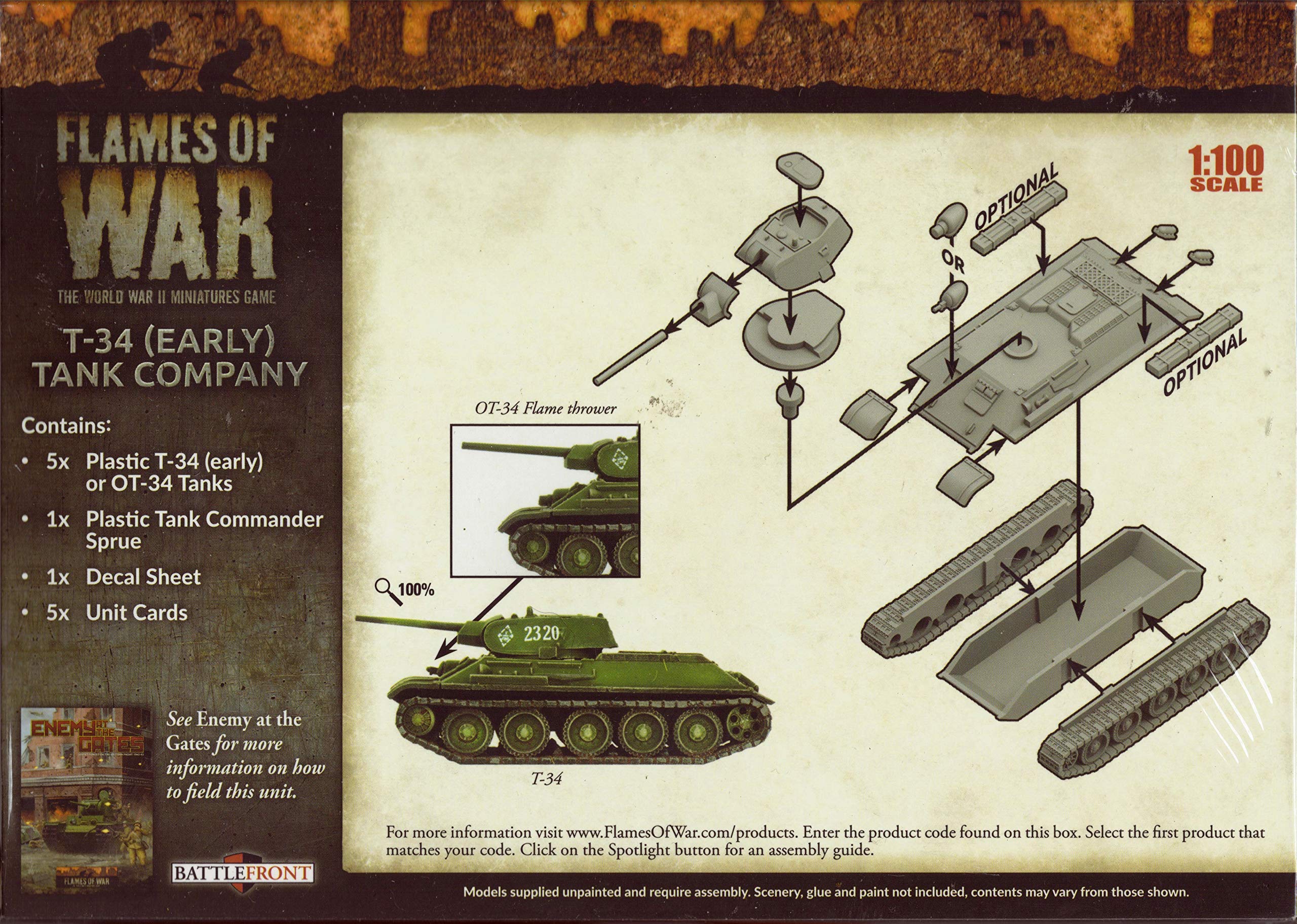 Flames of War: Mid War: Soviet: T-34 (Early) Tank Company (SBX39)