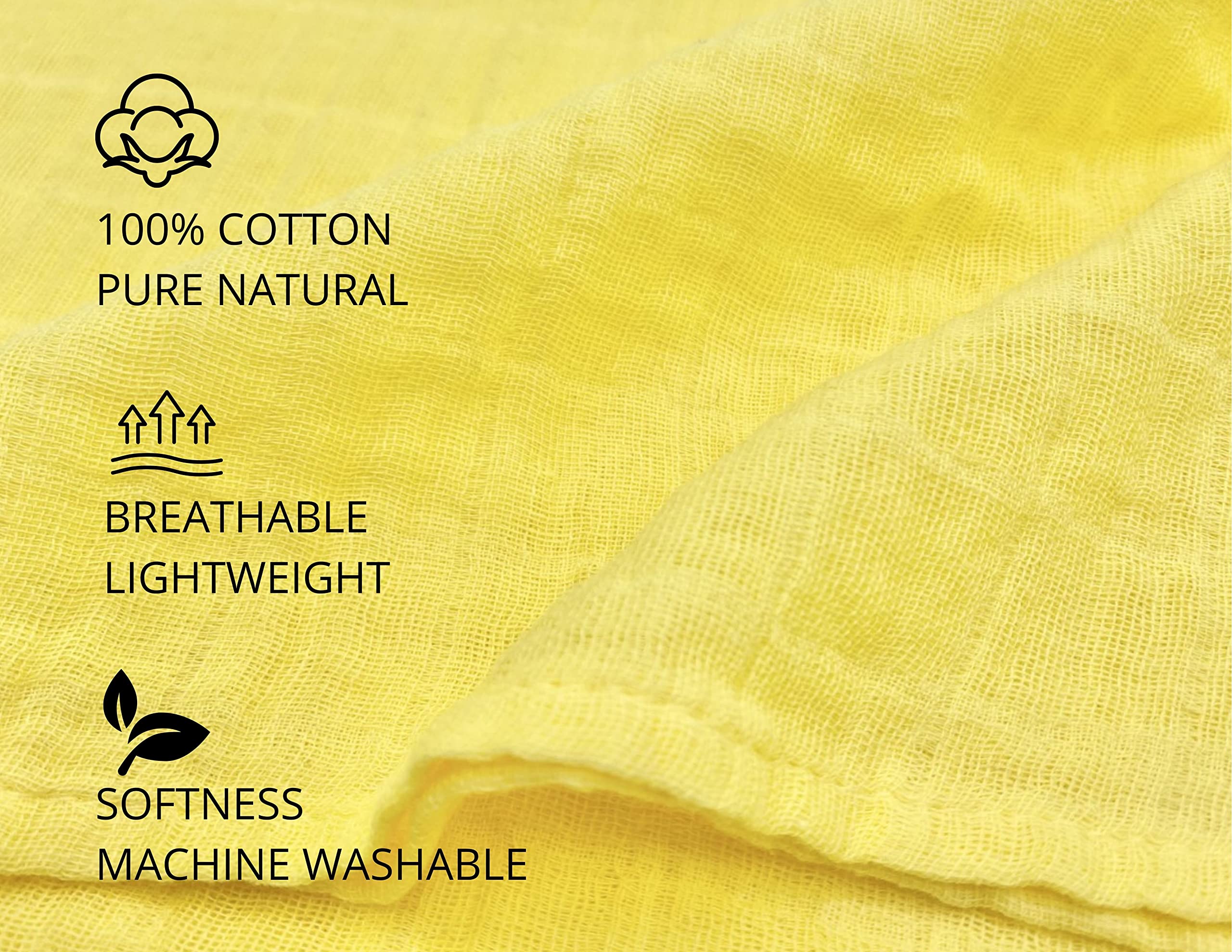 Cute New York Cotton Muslin Swaddle Baby Blankets 2 Pieces Set (Royal Blue/Yellow)