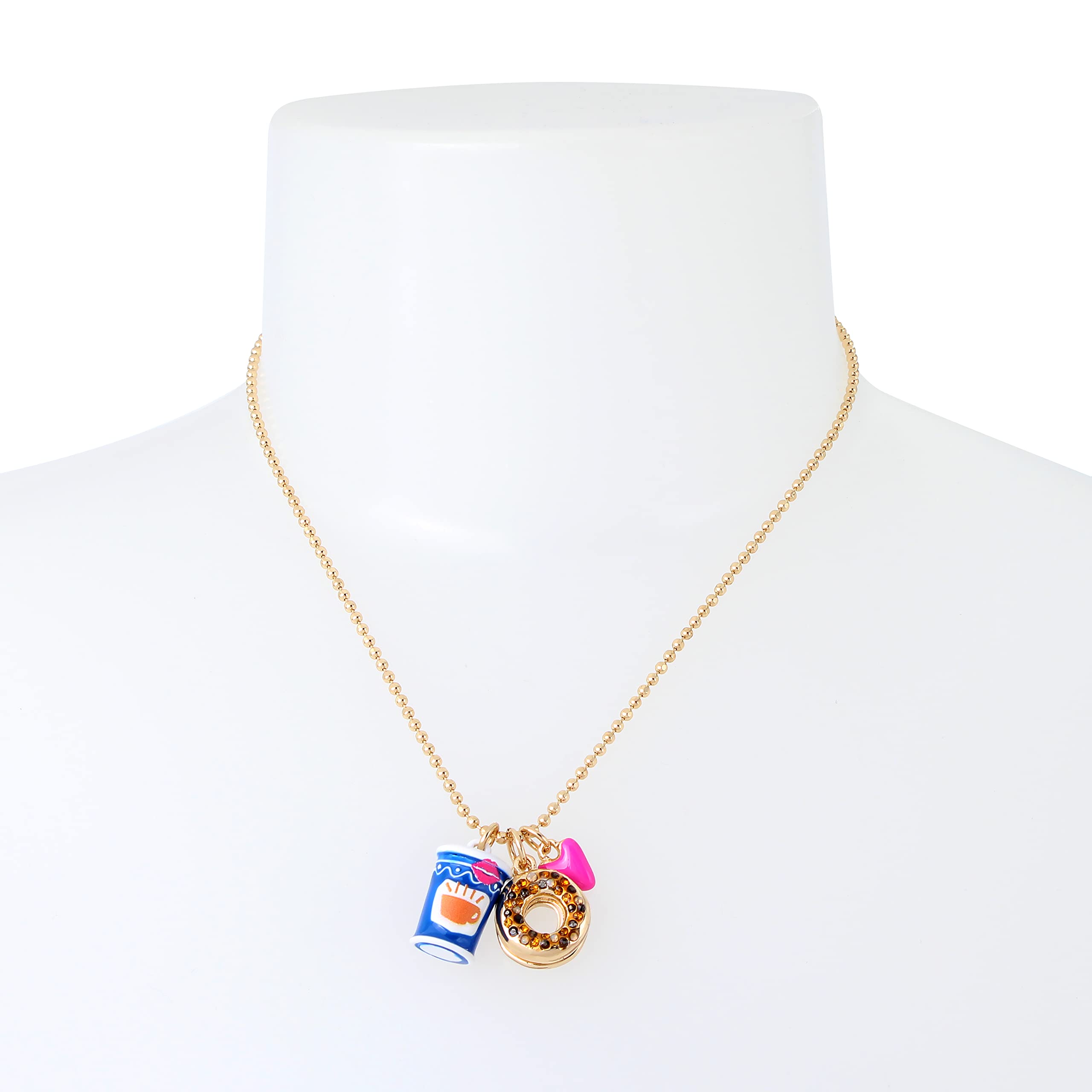 Betsey Johnson Coffee & Bagel Charm Pendant Necklace