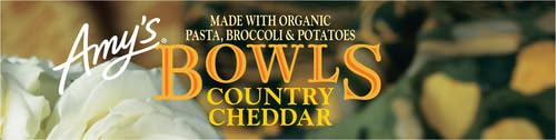 Amy's Frozen Meals, Country Cheddar Pasta Bowl, Made With Organic Pasta, Broccoli and Potatoes, Microwave Meals, 9.5 Oz