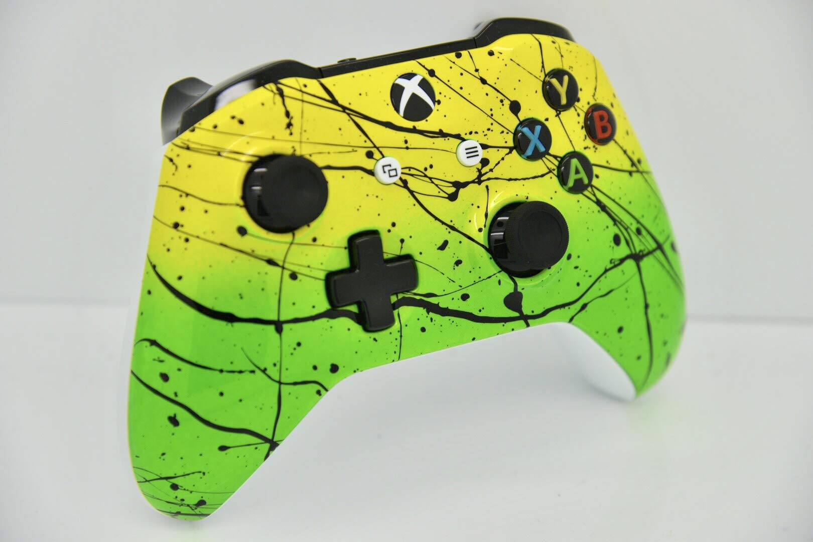 Hand Airbrushed Fade Custom Controller - Compatible with Xbox One (Yellow & Green)