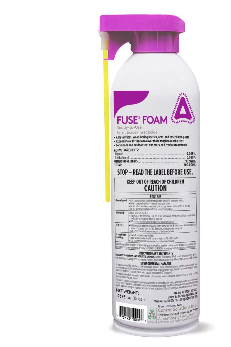 BASF 805571 Termidor Foam Termiticide/Insecticide & Control Solutions Inc. 82770008 Fuse Foam Ready-to-Use Termiticide/Insecticide