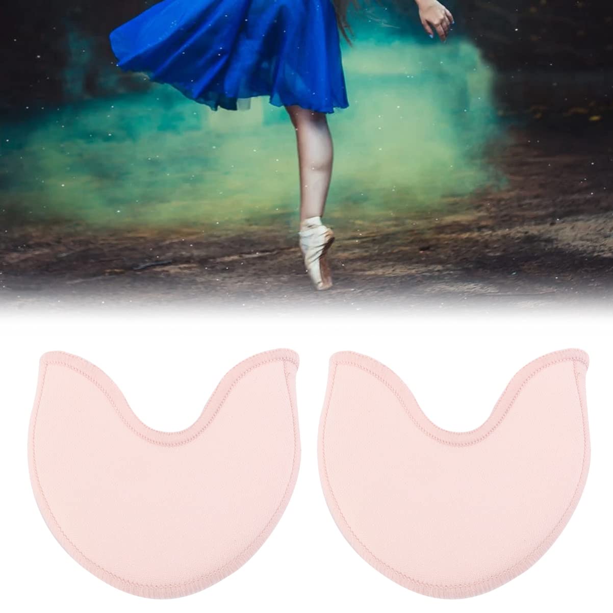 Ballet Toe Pads 2 Pairs Ballet Toes Pad Pointe Shoe Socks Silicone Toe Socks Toe Liner Socks Half Seamless Socks Metatarsal Pads for High Heel Dance Shoes Pink Toe Pointe Pads