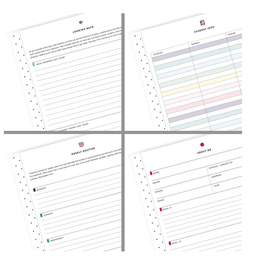At-A-Glance Emily Ley 2023-24 Teacher Planner 11"x8.375" Weekly/Monthly Happy Stripe