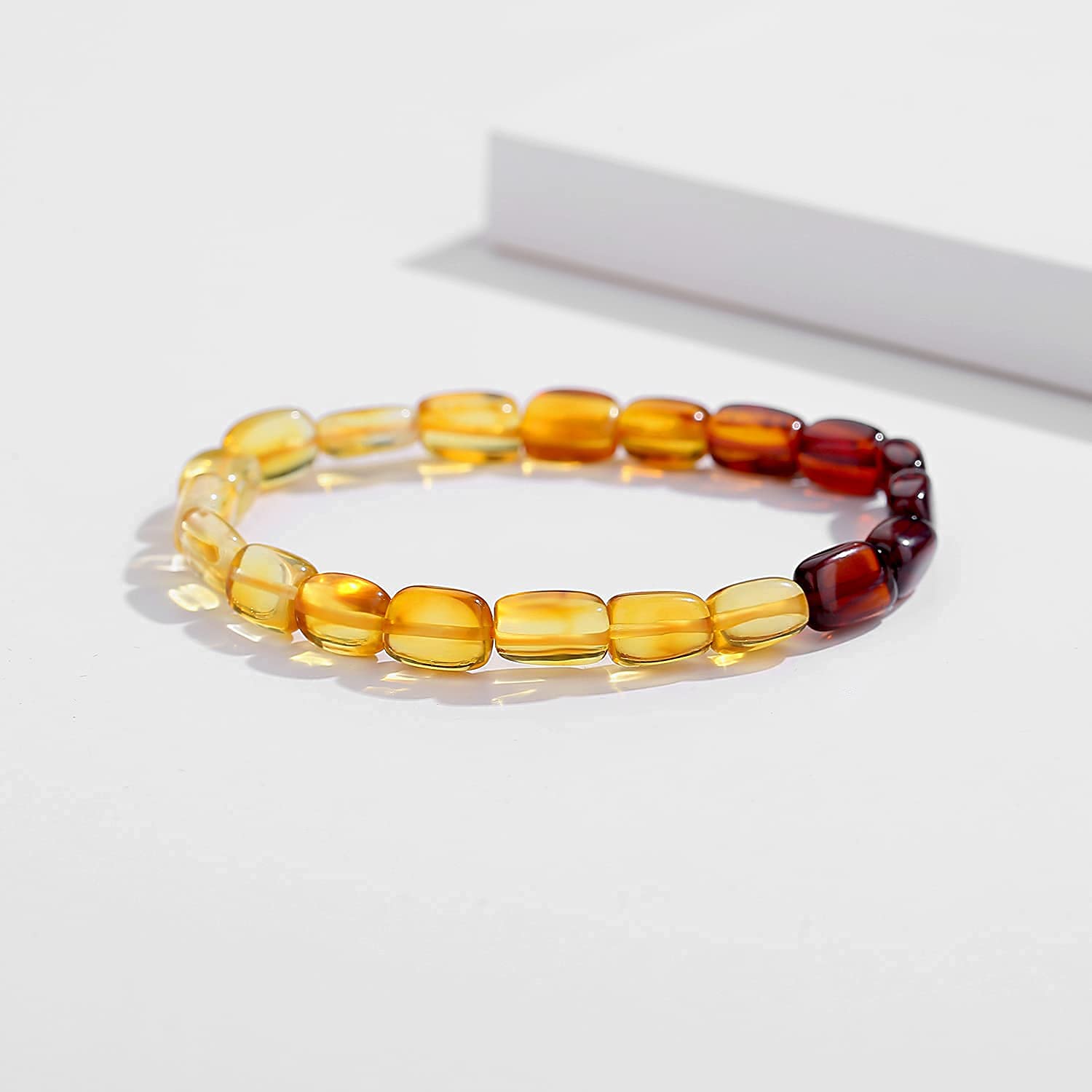 Baltic Amber Bracelet Size 6mm+7inches Amber Bracelet for Women (Cherry)