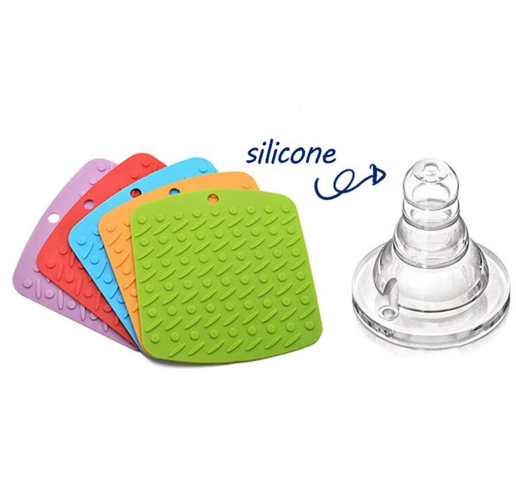 BHMBKCT Silicone Pot Holders, Trivet Mat, Hot Pad, Jar Opener, Pot Spoon Rests, Non Slip, Set of 8 (6.8 x 7 inch)…