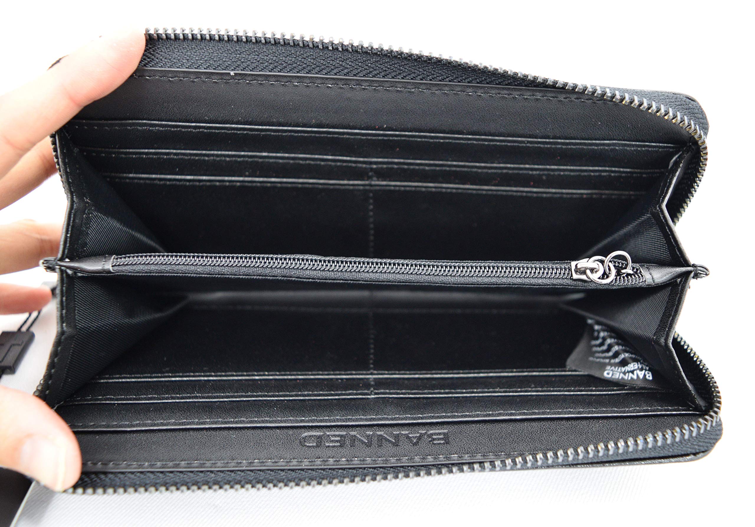 Lost Queen New Moon Wallet Gothic Occult Moon Magick & Leviathan cross Black Wallet, Large