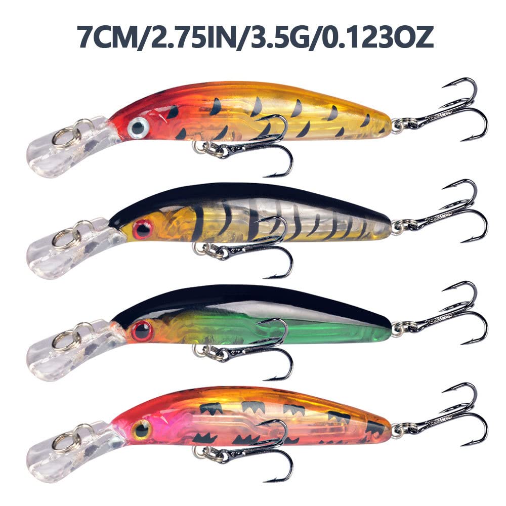 Aneew Bulk 56 Pack Topwater Fishing Bass Lures Kit Tackle Crankbait Swimbaits Jerkbaits Minnow Popper Pencil Vib Hard Baits Trout Pike Musky Walleye Perch Treble Hook Freshwater Saltwater