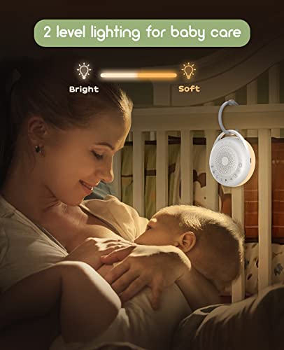 Portable Sound Machine Baby, Travel White Noise Machine Baby with USB Rechargeable, Sound Machine for Sleeping