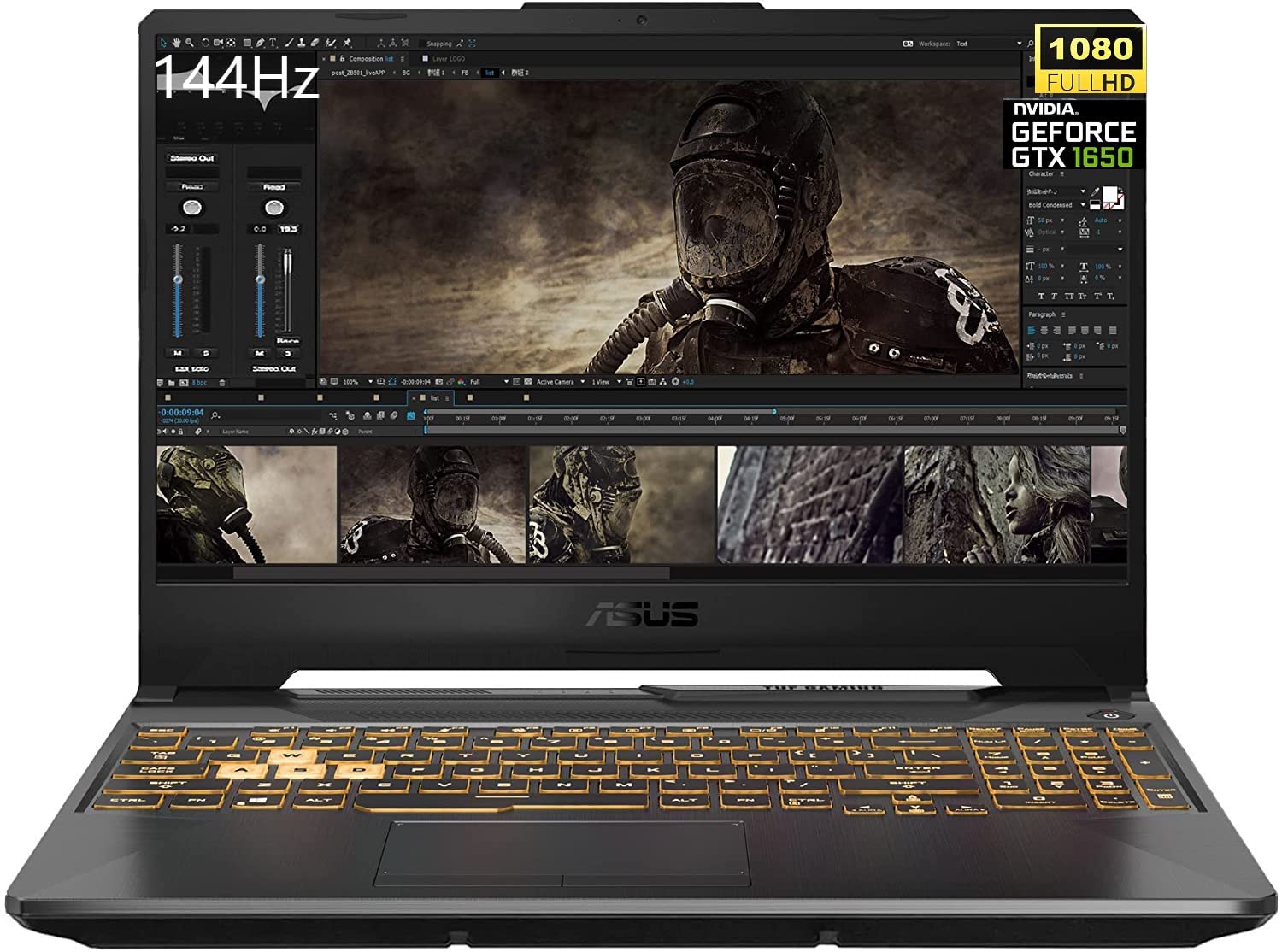ASUS TUF F15 144Hz Gaming Laptop, 15.6" FHD, Intel Core i5-10300H, 16GB RAM, 512GB NVMe SSD, NVIDIA GeForce GTX 1650, RGB Backlit Keyboard,Windows 10 Home