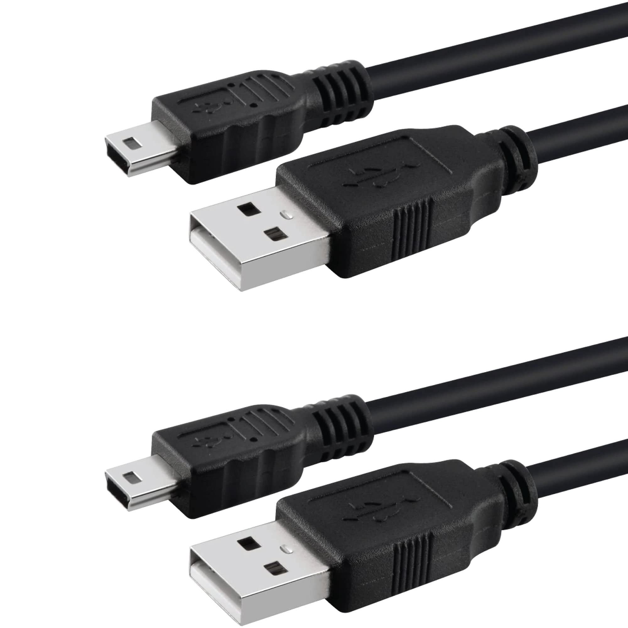 Bek 6ft PS3 Controller Charger Cable - Magnetic Ring Mini USB Data Charging Cord for PS Move PlayStation 3 Wireless Controller, Digital Camera, TI84 Plus CE - 2 Pack Bundle