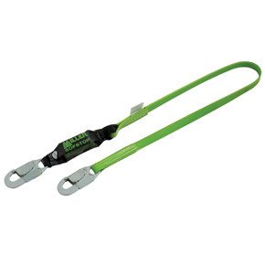Honeywell ANSI Z359.13 Compliant Two-Legged, 4' Vinyl Coated Web Lanyard, w/1 Locking snap Hook & 2 Locking rebar Hooks (2-1/2'') (Green) 8798PCR/4FTGN