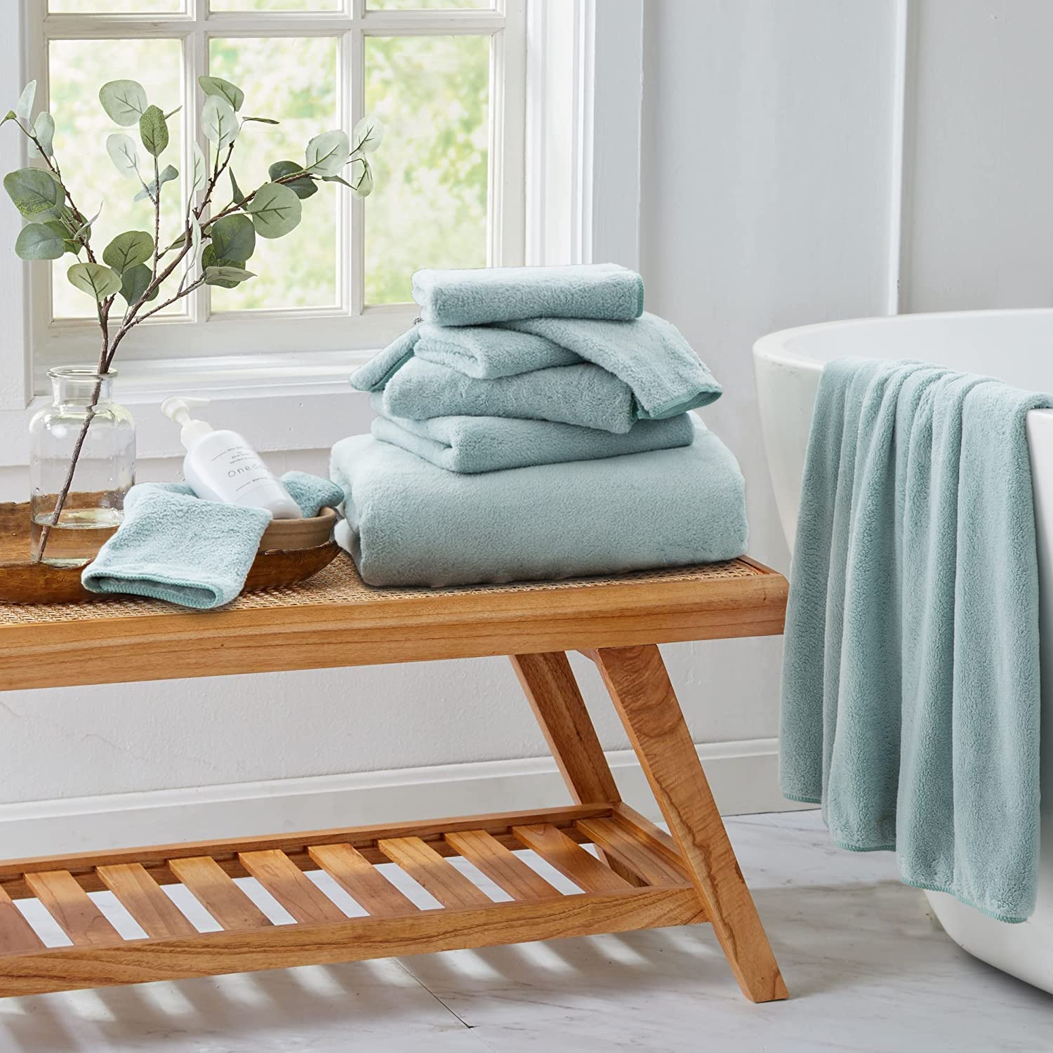 Bath Towel Bathroom Towel Oversized Bath Towel (35 x 70in) 4 Pack Extra Large Bath Sheet 700 GSM Towel Set Soft Highly Absorbent Quick Dry Bath Towel Set Premium Shower Towel Spa Gym Hotel,Aqua