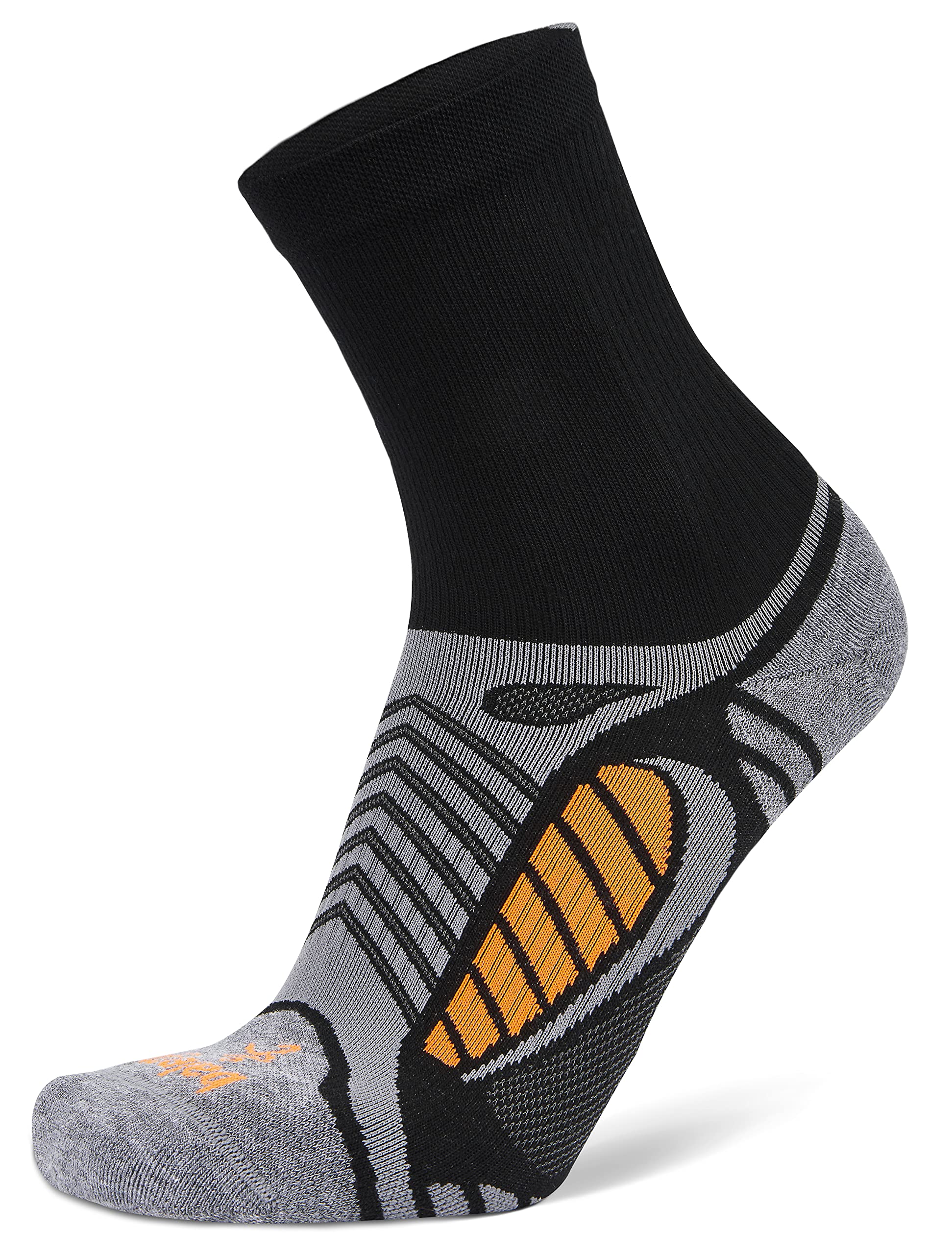 Balega Ultralight Lightweight Performance Crew Athletic Running Socks for Men and Women (1 Pair), Black/Grey Heather, Large