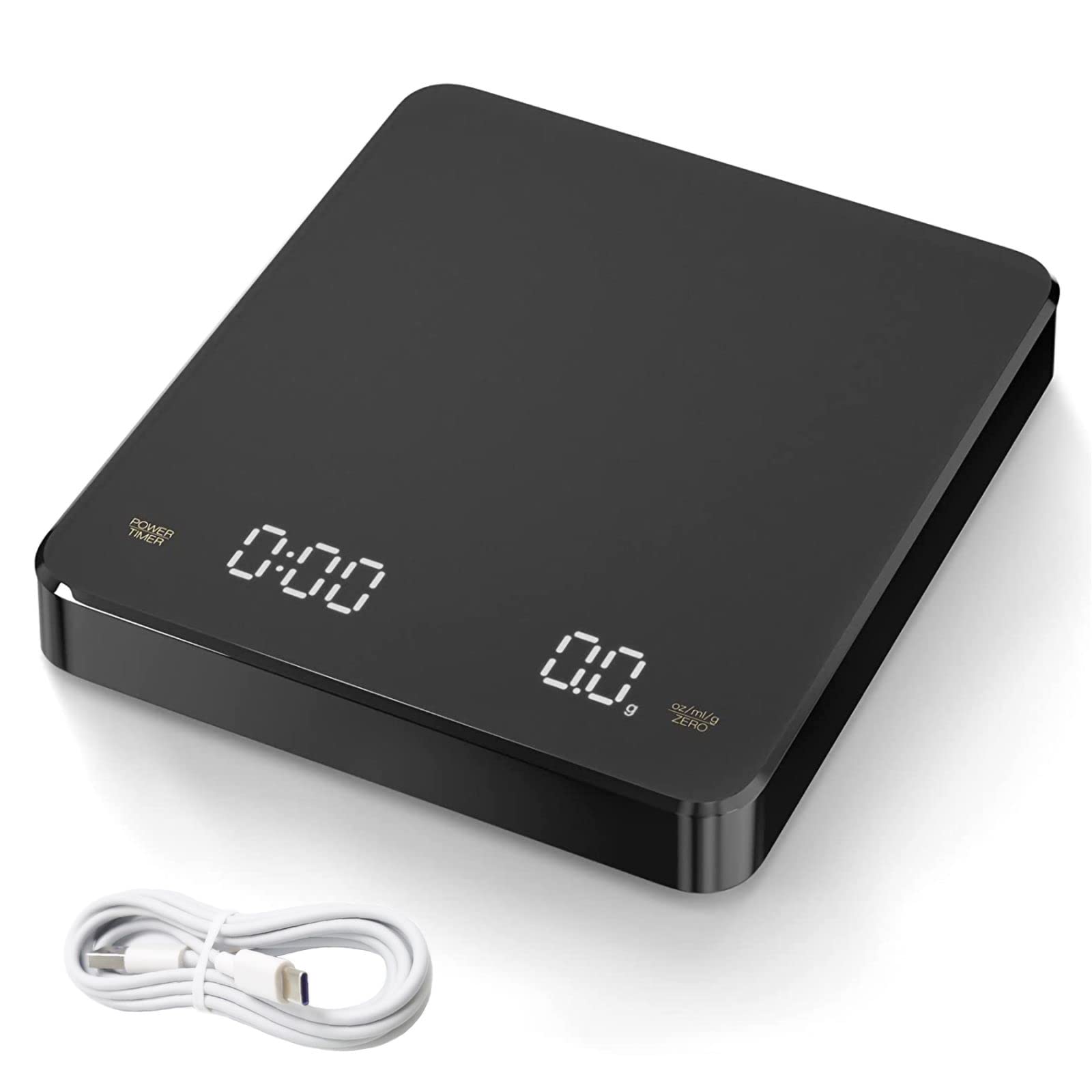 Ataller Auto Timing Coffee Scale, USB Rechargeable Digital Coffee Scale, Electronic Espresso Scale, Drip Coffee Scale, Kitchen with Timer Scale, Graduation 0.1g, Max 3000g, Upgraded Version