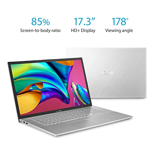ASUS VivoBook S17 S712 Thin and Light 17.3†FHD Display, Windows 10 Home With Free Upgrade to Windows 11, AMD Ryzen 5 5500U CPU, 8GB DDR4 RAM, 128GB SSD + 1TB HDD, Transparent Silver, S712UA-DS54