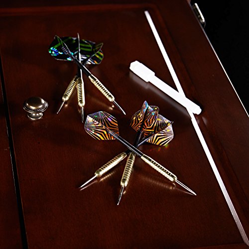 Barrington Billiards Chatham Wood Dartboard Cabinet With 18β Bristle Dartboard and Steel Tip Dart Set