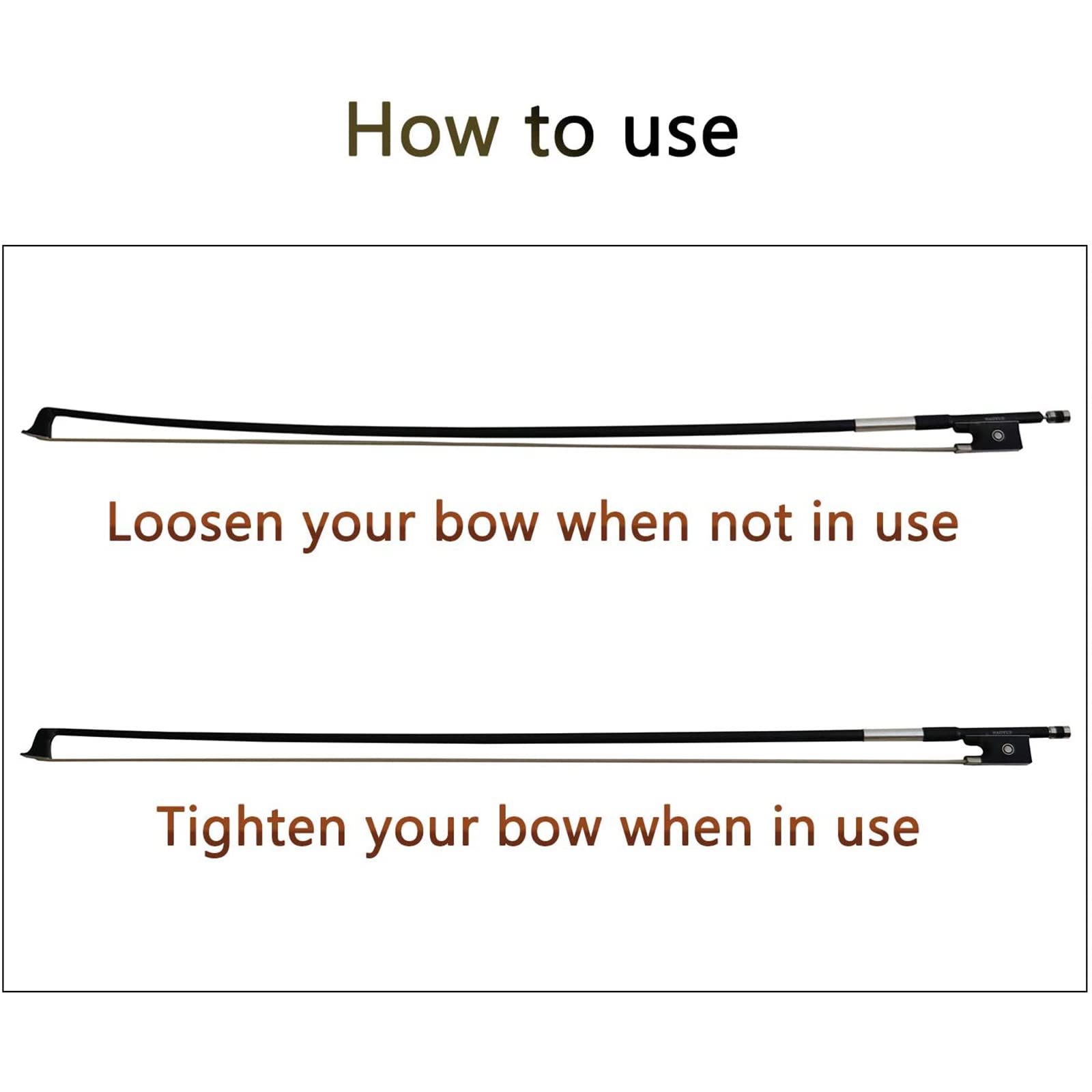 HAOYUE Violin Bow - Lightweight Violin Bows 4/4 Full Size - Brazilwood Violin Bow-Crescent Balanced Bow-Violin Bow Professional(Red)