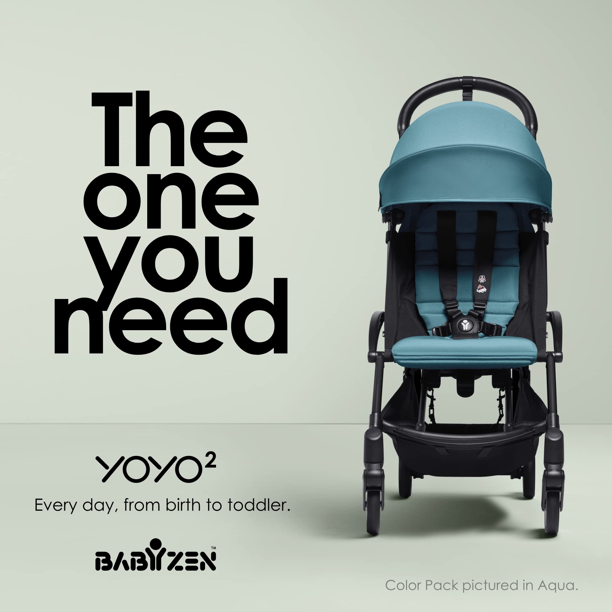 BABYZEN YOYO2 Stroller & 0+ Newborn Pack - Includes Black Frame, Grey 6+ Color Pack & Grey 0+ Newborn Pack - Suitable for Children Up to 48.5 Pounds