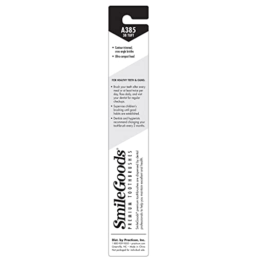 SmileGoods A385 Toothbrush, 38 Tuft, Soft Bristle, 72 Individually Packaged Premium Toothbrushes, Assorted Colors Bulk Pack of 72