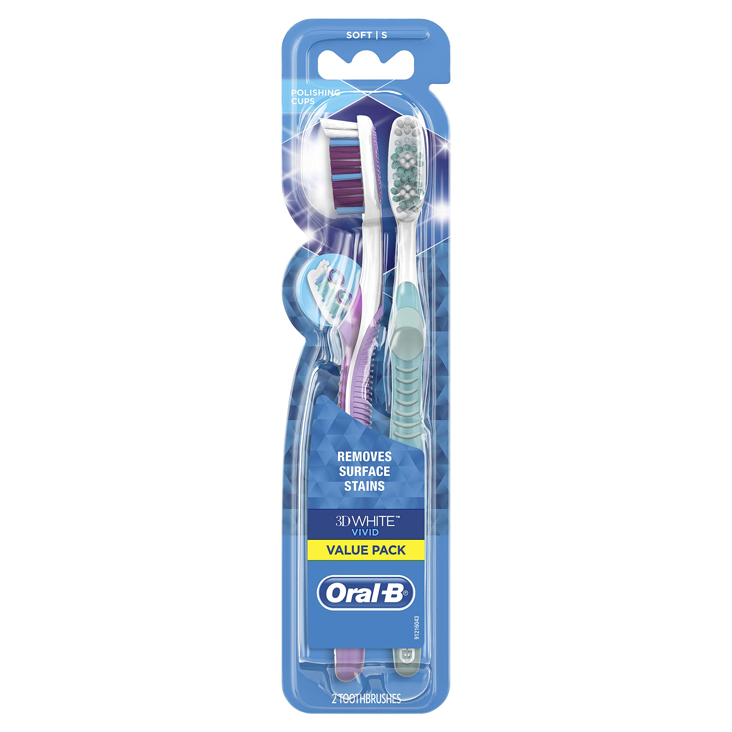 Oral-B Advantage 3D White Vivid Toothbrush Soft Twin Pack, 2 Count