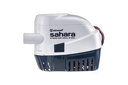 Attwood 4505-7 Sahara S500 Automatic Bilge Pump, 12-Volt, 1.5-Amp Draw, ¾-Inch Interior Diameter Hose, 29-Inch 16-Gauge Wire