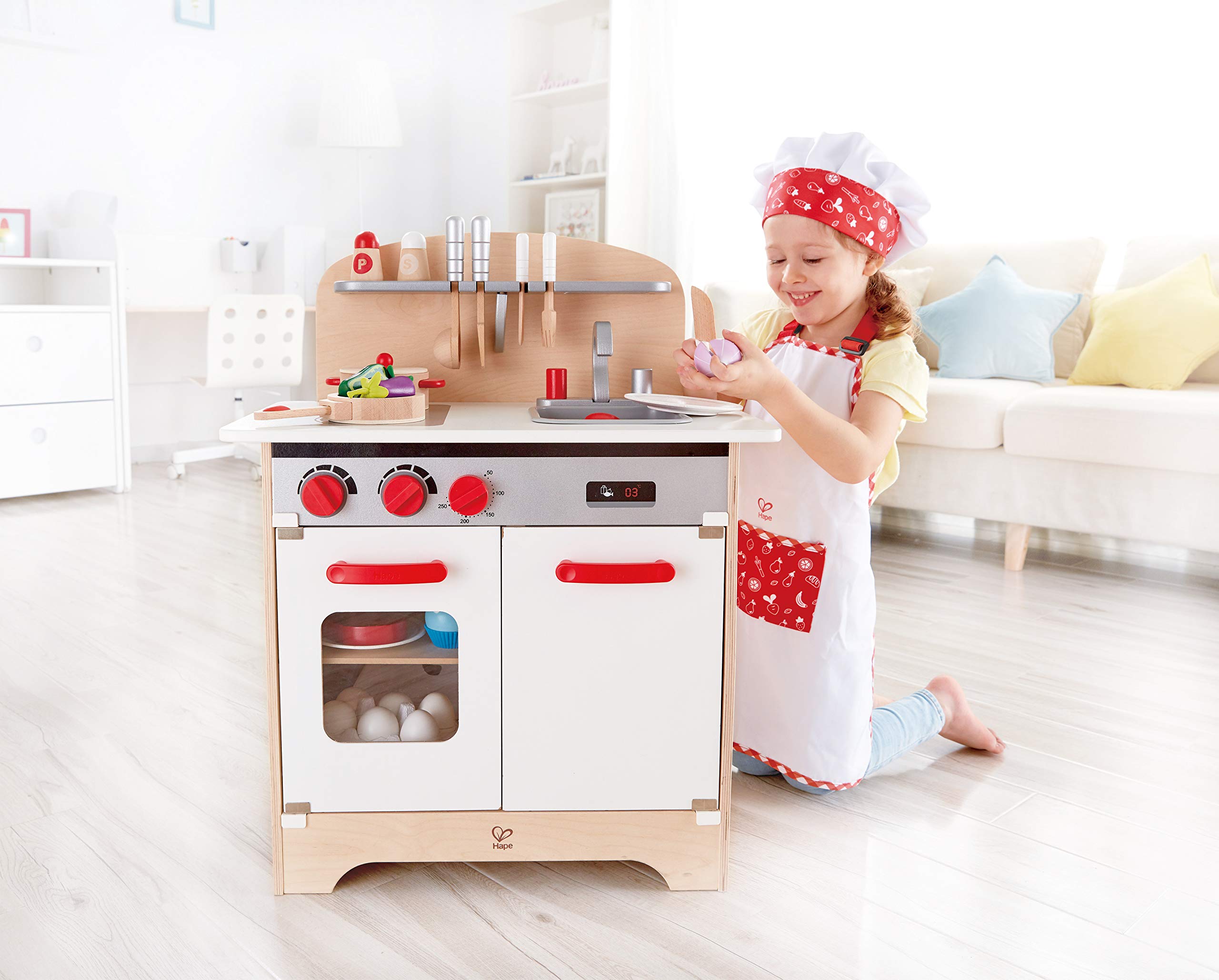 Hape Chef Pack | Chef Dress Up Play Set with Cooking Accessories for Kids