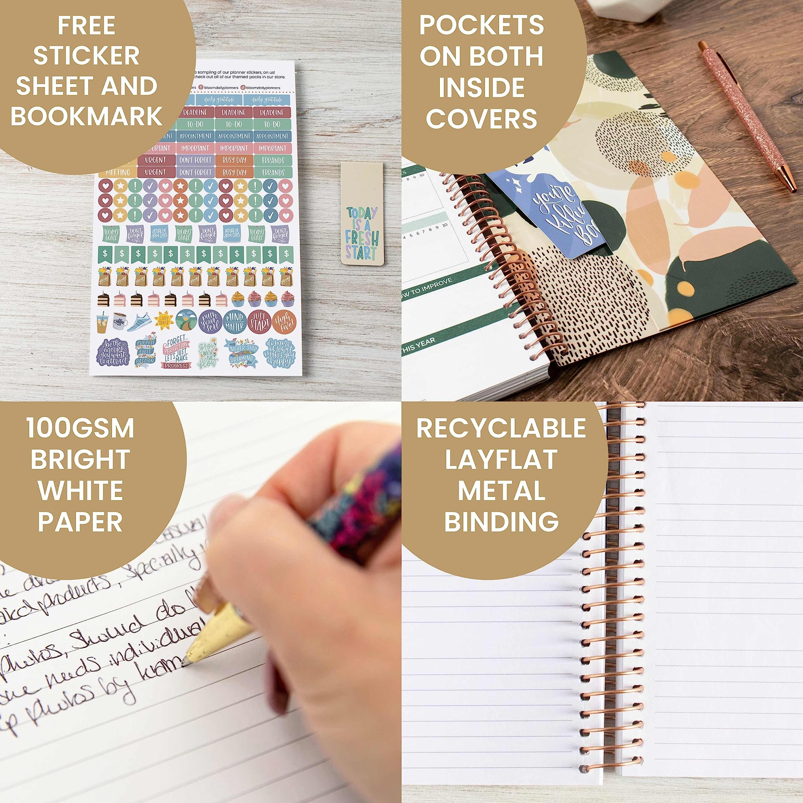 bloom daily planners 2024 Calendar Year Day Planner (January 2024 - December 2024) - 5.5” x 8.25” - Weekly/Monthly Agenda Organizer Book with Stickers & Bookmark - Make Today Count