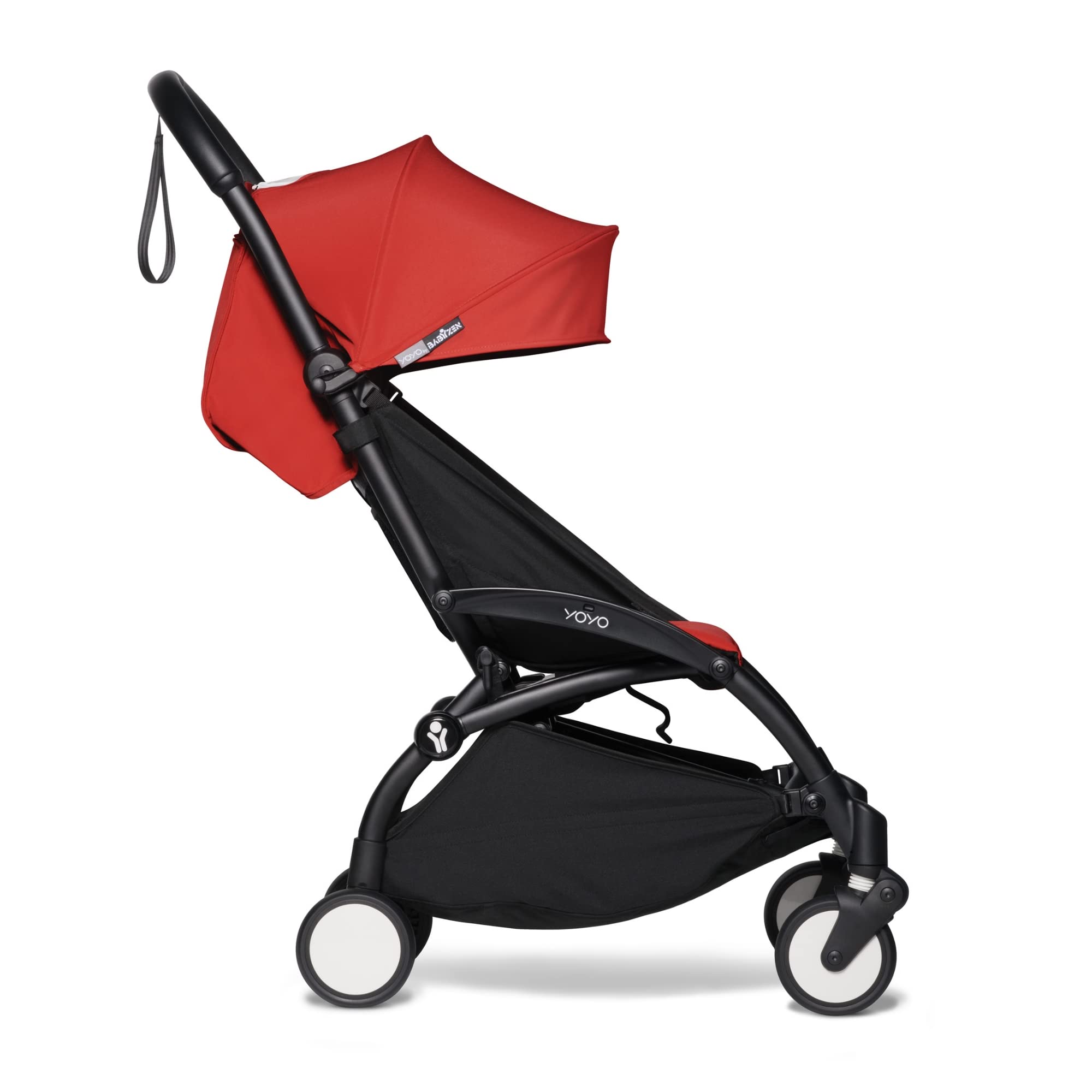 BABYZEN YOYO2 Stroller - Lightweight & Compact - Includes Black Frame, Red Seat Cushion + Matching Canopy - Suitable for Children Up to 48.5 Lbs