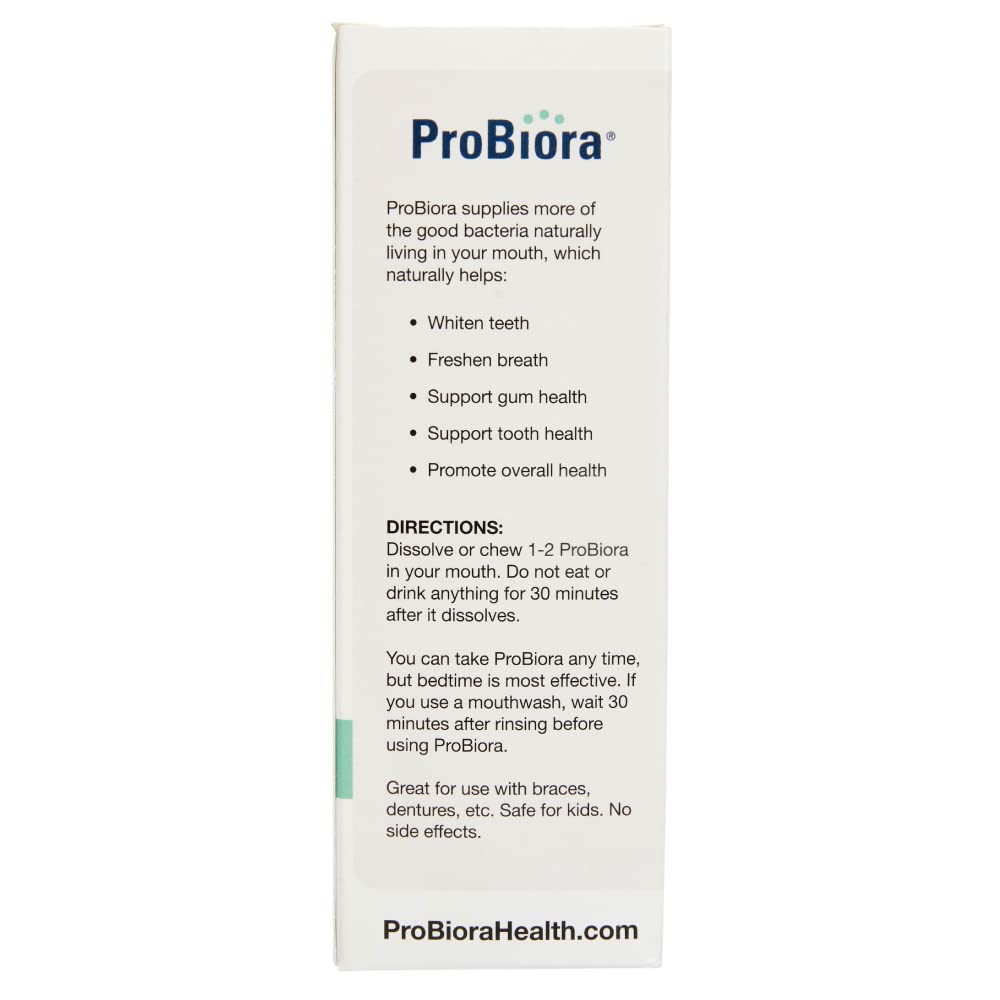 ProBiora Professional Strength Oral Probiotics for Teeth and Gums | Dental Probiotic for Oral Health | Bad Breath Treatment for Adults | Tooth Whitening | ProBiora3 Probiotic Blend | 90 Mint Tablets