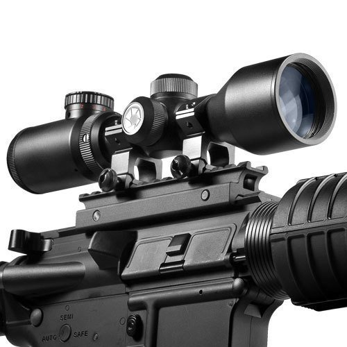 BARSKA 3-9x42 IR Contour Dual Color Reticle 30/30 IR Riflescope , Black