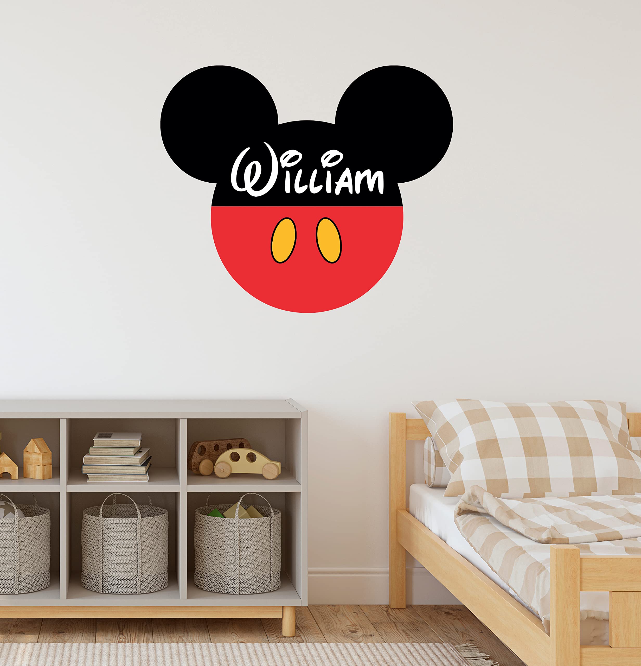 Crew Decals Mouse Name Wall Decal Art Decor 3D Sticker Personalized Kids Mural Poster Gift Room Custom HA26