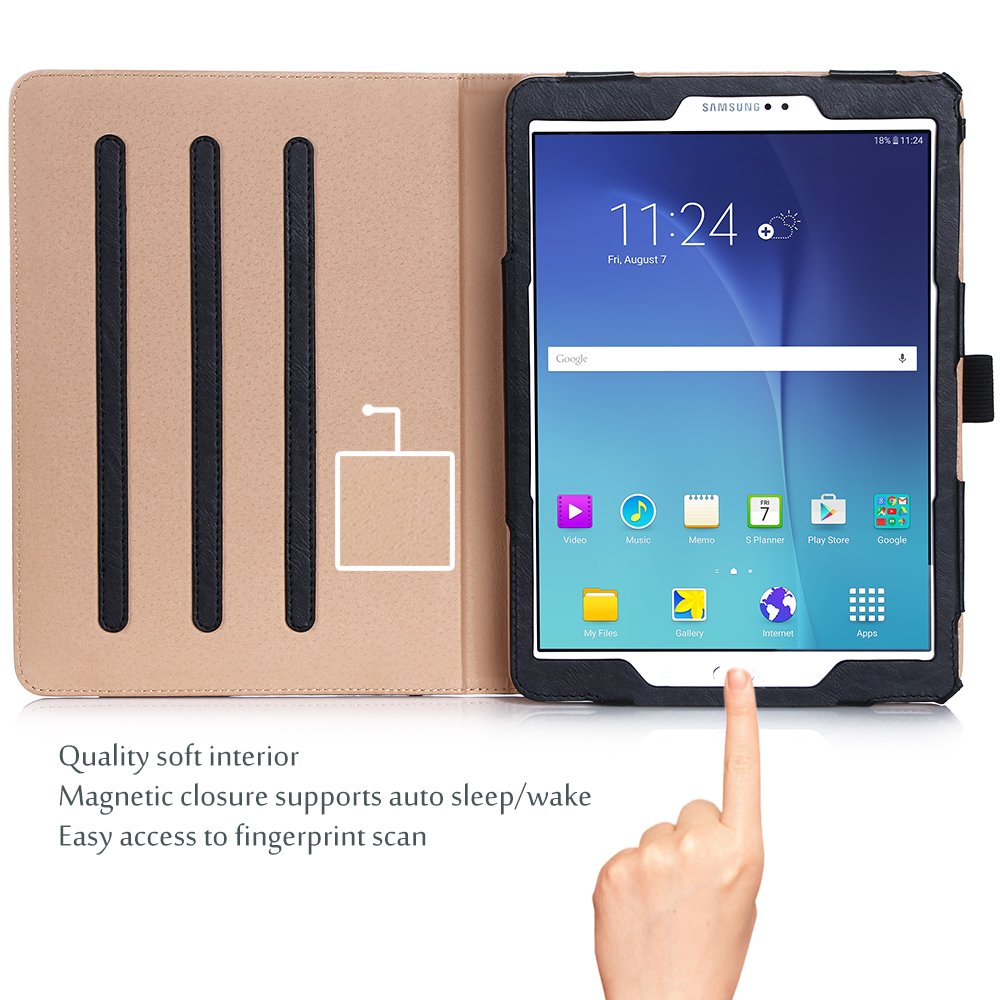 ProCase Galaxy Tab S2 9.7 Case - Leather Stand Folio Case Cover for Galaxy Tab S2 Tablet (9.7 inch, SM-T810 T815 T813) -Black