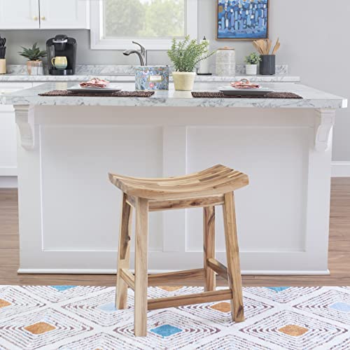 Powell Furniture Dale Saddle Bar Stool Natural Wood