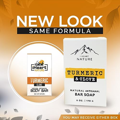 Organic Turmeric Soap with Clove Bud (Large 6 Ounce) - Long Lasting Rich Creamy Lather - Face & Body Wash Bar - Bright Beautiful Natural Glowing Skin