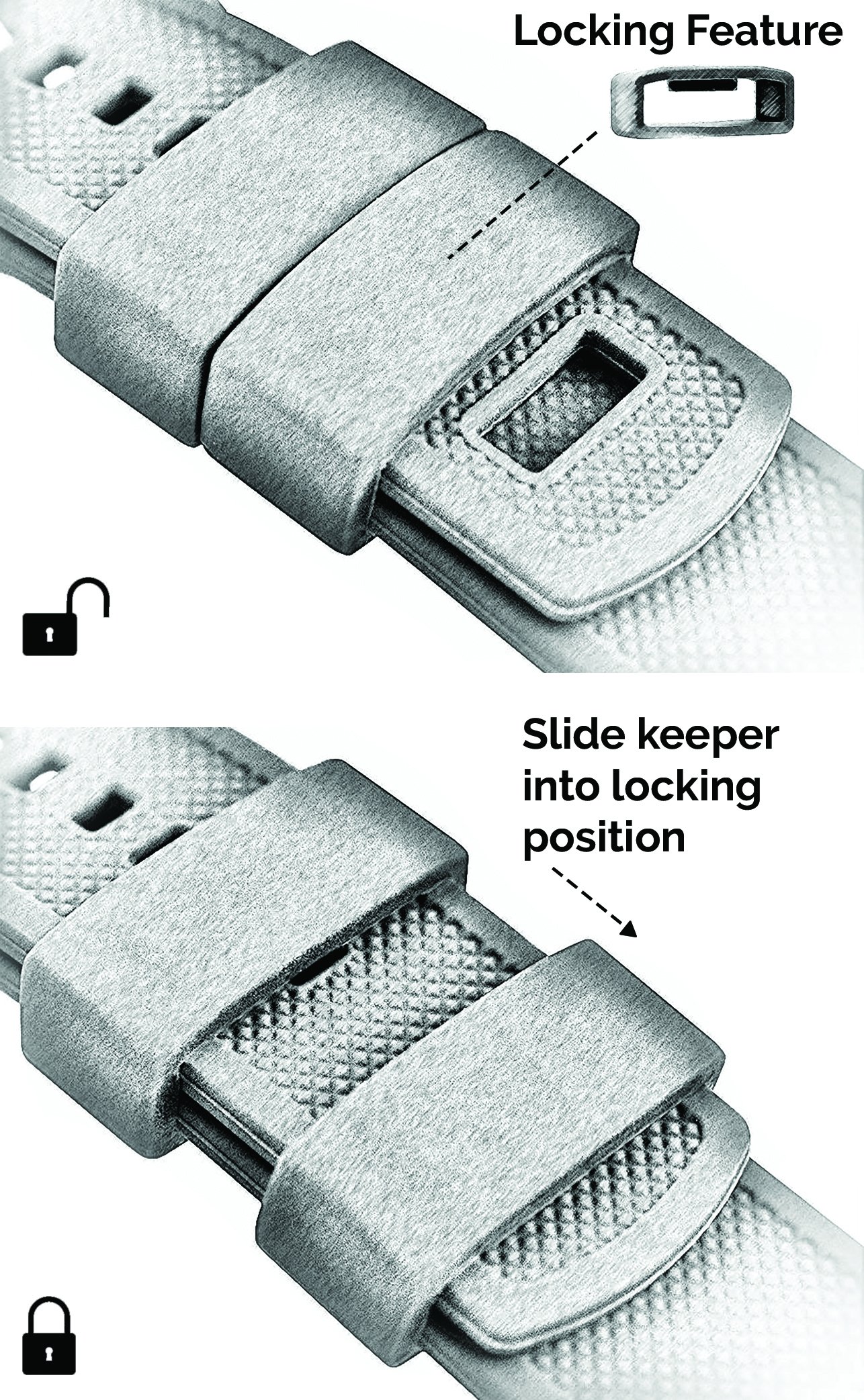 BARTON WATCH BANDS Quick Release Elite Silicone Watch Bands, Cool Grey Top/Black Bottom, 22mm