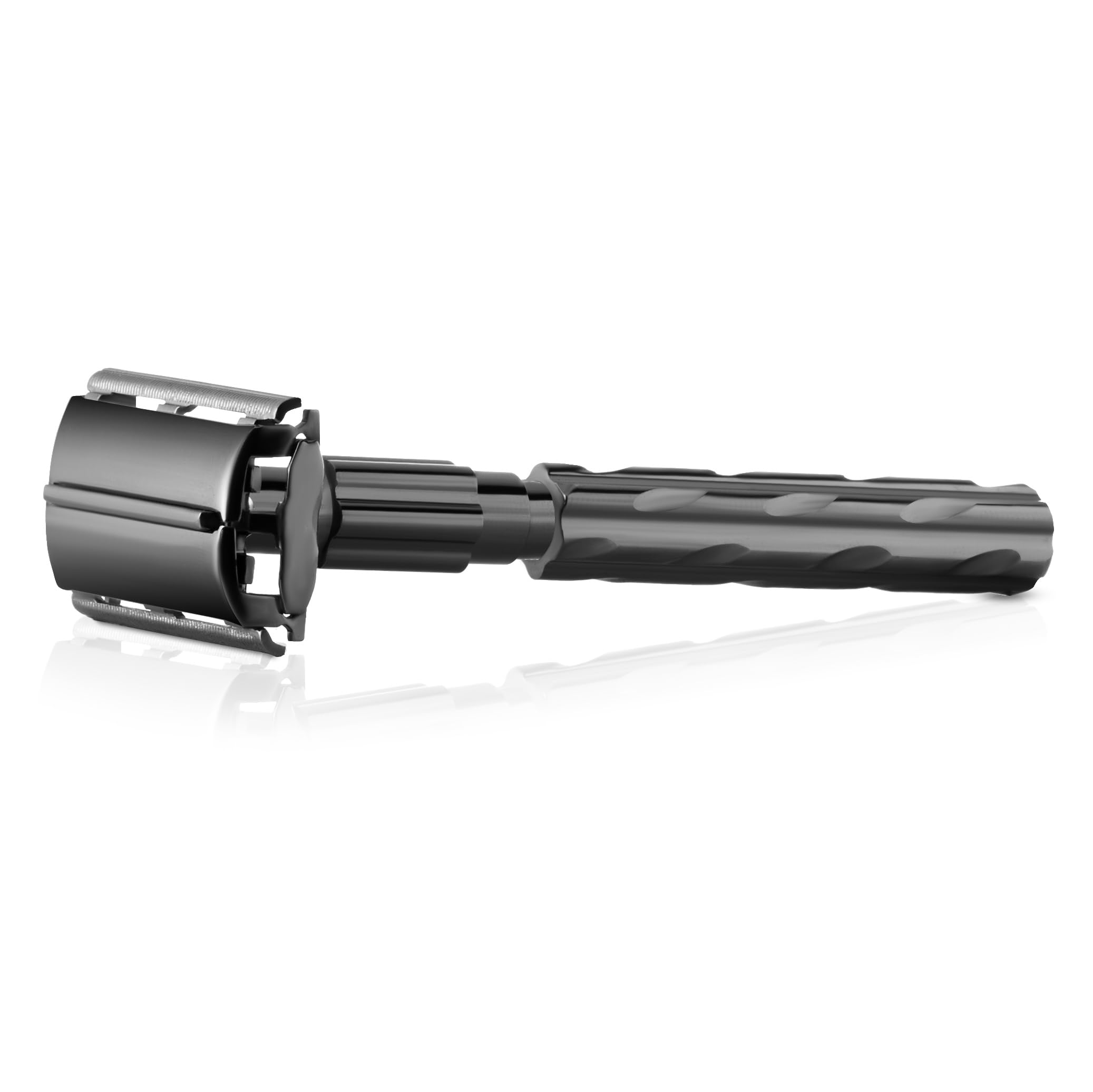 Parker 22R Gunmetal Finish Butterfly Open Double Edge Safet Razor for Men, 5 Parker Premium Platinum Double Edge Razor Blades Included