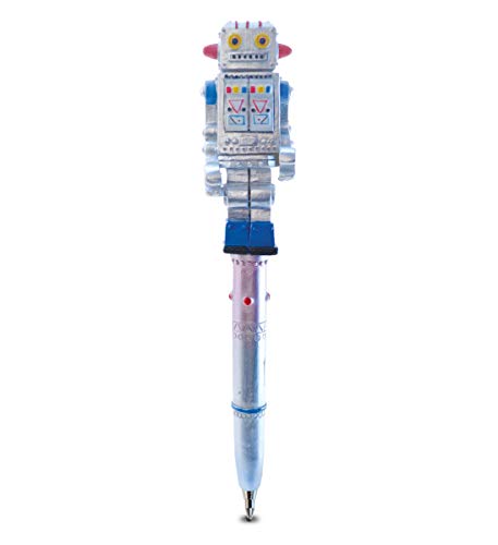 Puzzled Robot Planet Pens - Cute & Realistic Robot Figure Decor On Ballpoint Novelty Pen Toy, Unique Writing Pen Instrument for School and Office