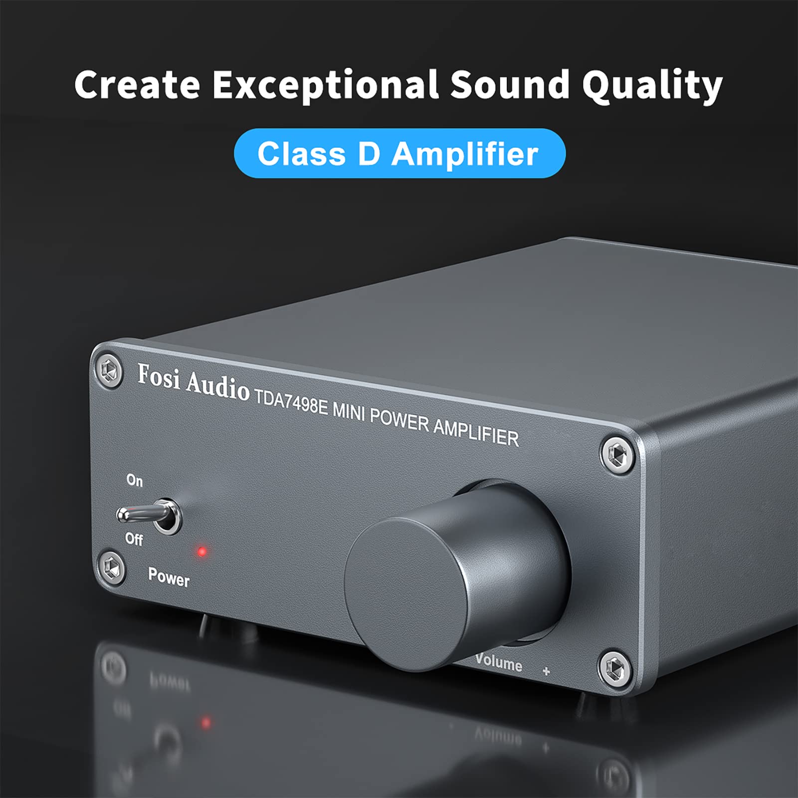 Fosi Audio TDA7498E 2 Channel 160W x2 Stereo Audio Amplifier Mini Hi-Fi Class D Car Integrated Amp for Passive Speakers with 24V Power Supply